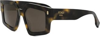 Fendi Geometric Evolution Sonnenbrille - - Accessories - unisex - Braun - 52 MM