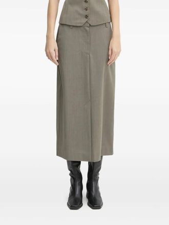 Samsøe & Samsøe jupe mi-longue à boutonnière - Gris