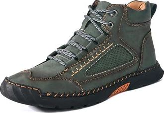 Generic Bottes en cuir faites &agrave; la main pour homme - Chaussures de randonn&eacute;e et de travail confortables et imperm&eacute;ables avec soutien de la vo&ucirc;te plantaire, ve
