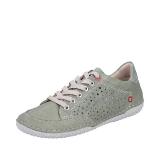 Rieker Sneaker RIEKER, Damen, Gr. 36, gr&uuml;n (schilfgr&uuml;n), Glattleder, unifarben, Schuhe Sneaker, Schn&uuml;rschuh, Halbschuh, Freizeitschuh mit Perforation