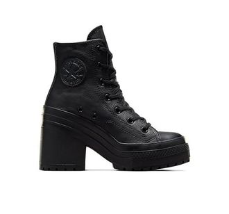 Converse Chuck 70 De Luxe Baskets Montantes Unisexes en Cuir pour Adulte, Noir, 6.5 Women/4.5 Men