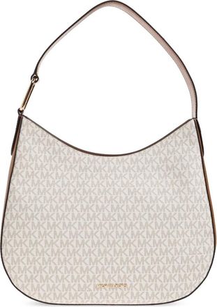 Michael Kors Femme, Sacs, Blanc, Taille: ONE Size Kensington Large Signature Logo Hobo Shoulder Bag
