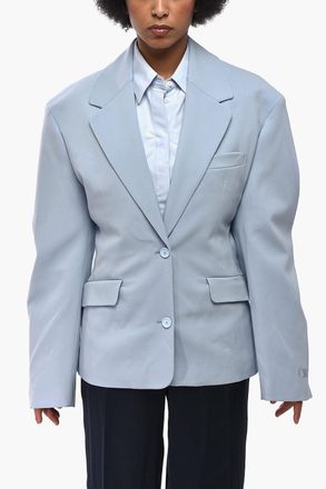 Off-white Slim-Fit-Blazer aus Wollmischung mit Klappentaschen Off-White