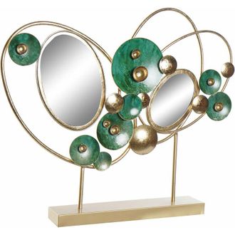 DKD Home Decor Dkd Home Decor - Metallspiegeldekoration 62x9x53.3 Metallspiegel in abstraktem Material Mehrfarbige Farbfamilie Innenausstattung Details