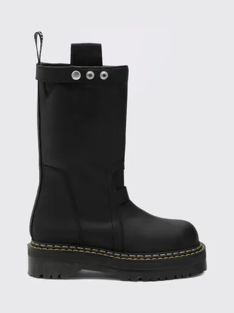 Dr. Martens Bottes de motard en cuir lisse &agrave; semelle crant&eacute;e