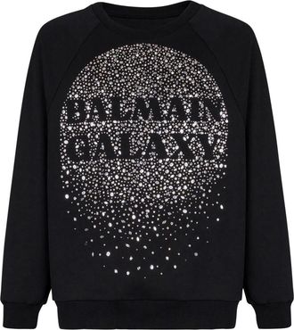 Balmain Homme, Sweatshirts et sweats &agrave; capuche, Multicolore, Taille: M SweaT-shirt brod&eacute; Galaxy