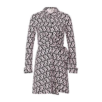 Diane Von F&uuml;rstenberg Elegantes Wickelkleid mit Abstraktem Muster - - Dresses - Damen - Rosa - XL