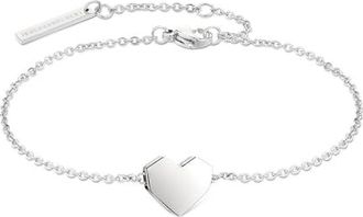 Liebeskind Liebeskind Bracelet Berlin de 21 cm en acier inoxydable avec pendentif en forme de coeur, 21 cm, Acier inoxydable, Pas de gemme