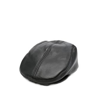 Ruslan Baginskiy Schwarze Lederkappe mit gesteppten Details - - Accessories - Damen - Schwarzk - S