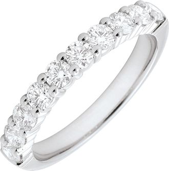 Edenly Trauring semi pavé in Weissgold - Krappenfassung - 0.65 Karat - 10 Diamanten