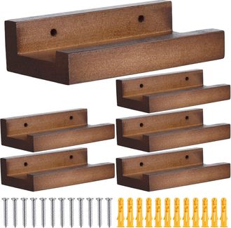 Generic Wandregal für Plattenspieler, Album-Wandhalterung | 6-teilige Holzscheibenhalterung | Dateiordnerhalter, Albumständer, Organizer für Schallplatten aus