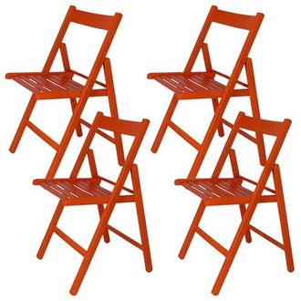 Aranáz S.L. MANUFACTURAS DE LA MADERA Klappstuhl, Buchenholz, Orange, 43 x 47 x 79 cm