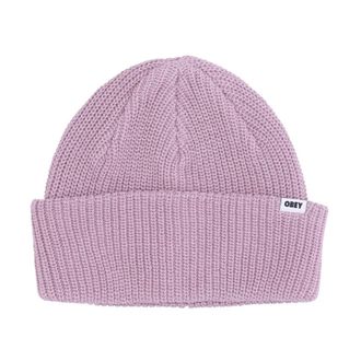 Obey Homme, Accessoires, Rose, Taille: ONE Size Bonnet Beanie Lilas Craie