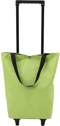 NUOBESTY Chariot de Courses Pliable &agrave; Roulettes Vert Paquet de Courses L&eacute;ger avec Poign&eacute;e T&eacute;lescopique Capacit&eacute; Spacieuse Paquet &agrave; Roulettes Compact et Portabl