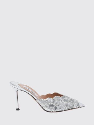 Aquazzura Mules en PVC et cuir verni &agrave; paillettes avec talon aiguille