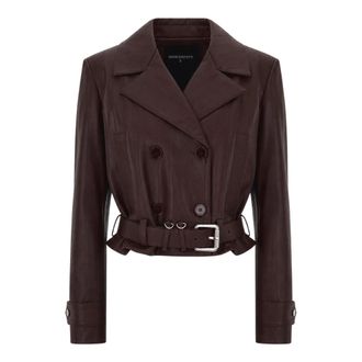 Patrizia Pepe Zweireihige Jacke mit G&uuml;rtel - - Jackets - Damen - Braun - M