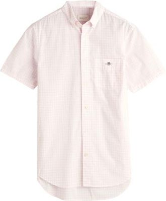 GANT Poplin Gingham Shirt Chemise REG Popeline Vichy SS, Light Pink, XL Homme