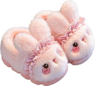 Generic Pantoufles dhiver douillettes en peluche antid&eacute;rapantes, douces, l&eacute;g&egrave;res, en coton, pour adultes, Rose, 35 EU