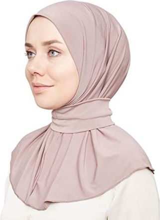 World of Shawls Ready to Go Hijab instantan&eacute; pour femmes filles femmes avec boutons &agrave; nouer en jersey de qualit&eacute; sup&eacute;rieure, nude, taille unique