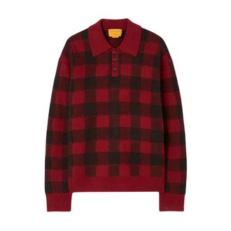 Guest In Residence Checker Allday Polo - - Tops - Herren - Rot - XL