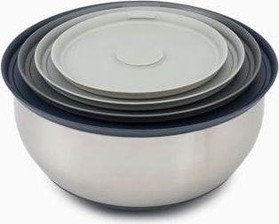 Joseph Joseph 4-teiliges Edelstahlschüsseln-Set mit Deckeln - Edelstahl, Silber