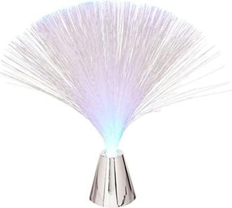 Generic Lampe à fibre optique, lampe à changement de couleur, belle et romantique, veilleuse LED à fibre optique rotative en fibre optique, base conique argen