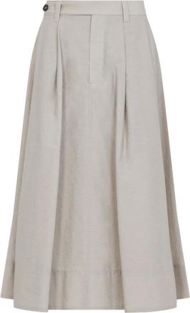Brunello Cucinelli Femme, Jupes, Beige, Taille: 38 FR Cotton Midi Skirt
