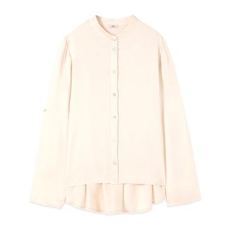 Oltre Viskose Satin Bluse - - Blouses & Shirts - Damen - Wei&szlig; - XS