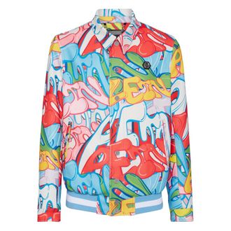 Philipp Plein Bomberjacke mit Kragen Bombing Graffiti - - Jackets - Herren - Mehrfarbig - 3XL