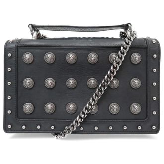 Balmain Crossbody Bags - BALMAIN LOVE BUTTON SCHWARZE LEDER HANDTASCHE MIT - Gr. unisize - in Schwarz - f&uuml;r Damen