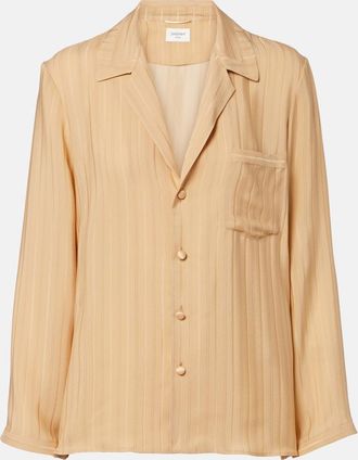 Saint Laurent Chemise ray&eacute;e en soie