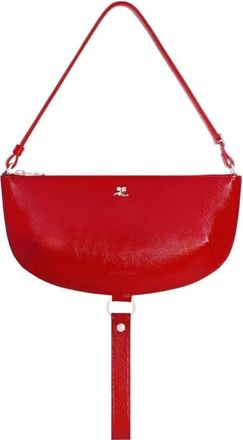 Courr&egrave;ges Hobo Bags - Red Curved Shoulder Bag - Gr. unisize - in Rot - f&uuml;r Damen