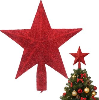 Valiclud Weihnachtsbaumspitze Rot, Christbaumspitze Rot, Baumspitze Weihnachten, Tannenbaum Spitze Weihnachtsbaum Spitzen Christbaumspitze 20 cm