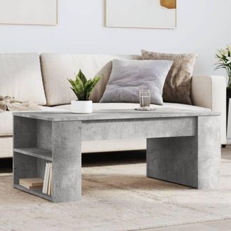 vidaXL Vidaxl - Table basse gris b&eacute;ton 102x55x42 cm bois ding&eacute;nierie