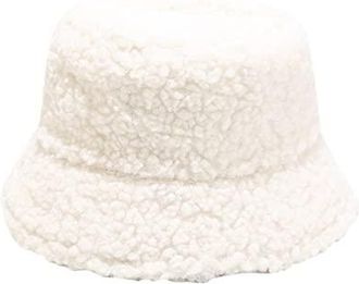 Generic Chapeaux dhiver pour femme - Chapeau de soleil chaud en velours doux - Chapeau de p&ecirc;cheur pour femme Panama - Chapeau cir&eacute;, blanc, M