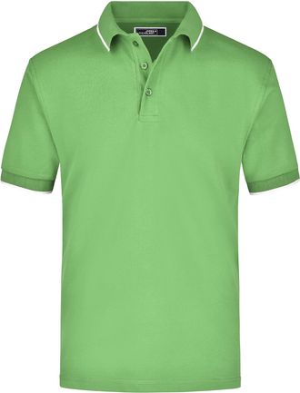 James & Nicholson Poloshirt Kontrast - Farblich akzentuiertes Poloshirt aus gek&auml;mmter Baumwolle | Farbe: lime-green/white | Gr&ouml;sse: L