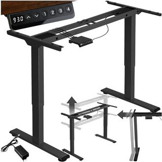 TecTake Pied de table de bureau r&eacute;glable en hauteur &eacute;lectrique Bureau assis debout 110-168 x 60 x 70-119 cm max. 100kg Bureau ergonomique Bureau ordinateur Pi