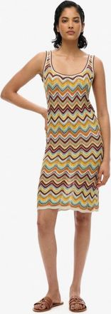 Superdry Mini-Strickkleid in Minzgr&uuml;n mit Zickzackmuster