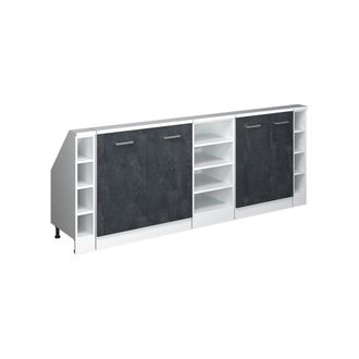 Vicco Dachschr&auml;genschrank-Set Rion, Schwarz Beton/Wei&szlig;, 5er Set