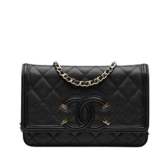 Chanel Pre-owned Quilted Caviar Wallet on Chain - - Pre-owned - Damen - Schwarzk - ONE SIZE
