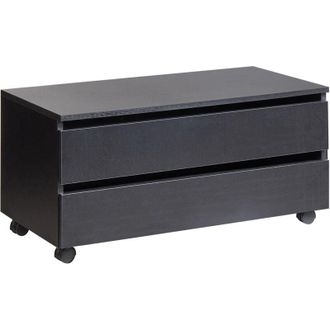 Beliani Beliani - Meuble de Salle de Bain sur Roulettes avec 2 Tiroirs Rangement mdf Bois Ing&eacute;nierie Noir Teresina