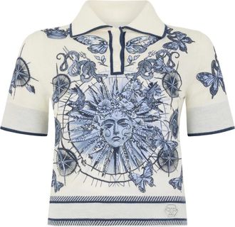 Philipp Plein Femme, Tops, Multicolore, Taille: 38 FR Polo Butterfly Tattoo