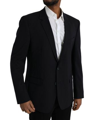 Dolce & Gabbana Mens Black Martini Single Breasted Coat Blazer Clothing