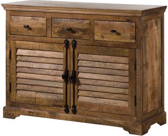 Massivmoebel24 Sideboard Mango 120x45x90 dunkelbraun ge&ouml;lt rodez 120