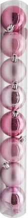 Magic Bodyfashion 8 Weihnachtskugeln Kunststoff 6cm Rosa-Mix rosa - Hellrosa