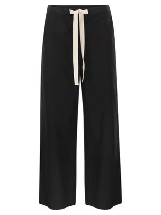 Max Mara Smmargento pantalon en coton avec cordon de serrage