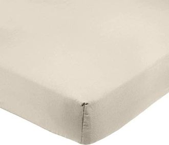 Amazon Basics Spannbettlaken, 135 x 190 x 30 cm, Mikrofaser, Spannbetttuch - Matratzenh&ouml;he bis 30 cm, Beige