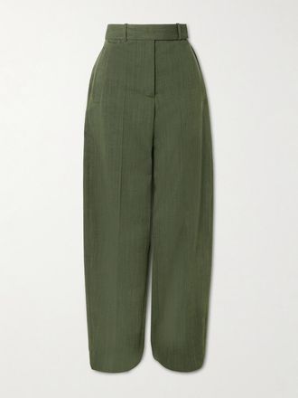 Joseph Zen Wool-twill Straight-leg Pants - Green