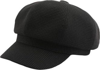 Generic Chapeau octogonal incurvé rétro japonais de couleur unie pour femme - Chapeau dartiste chaud pour lautomne et lhiver en plein air voyage, Noir, taille