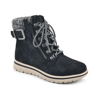 White Mountain Damen Herzhaft Stiefelette, Schwarz/Stoff/Pullover, 36 EU